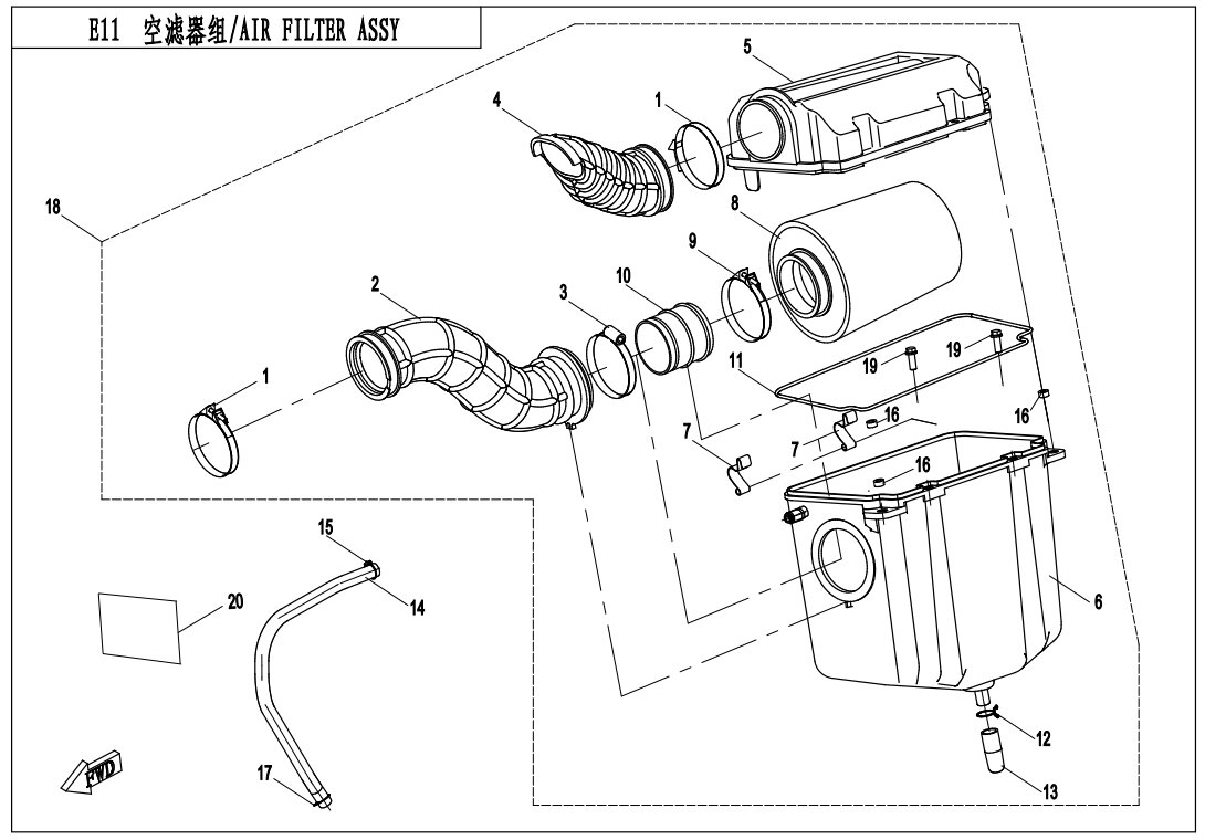 E11 AIR FILTER ASSY(NEW) - MTT s.r.o.